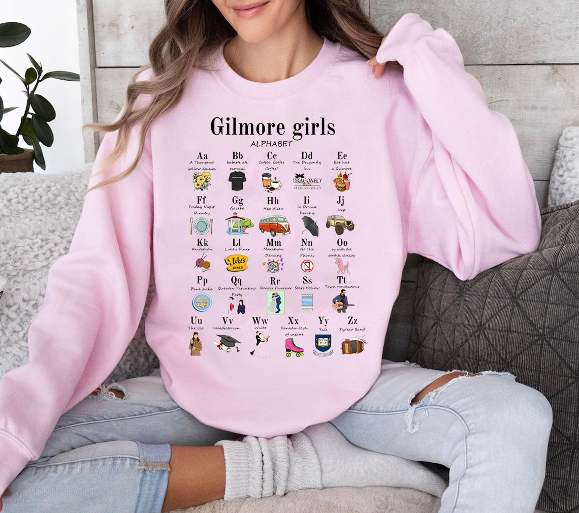 Gilmore Girls Alphabet Graphic Tee – Anchored Grace Boutique